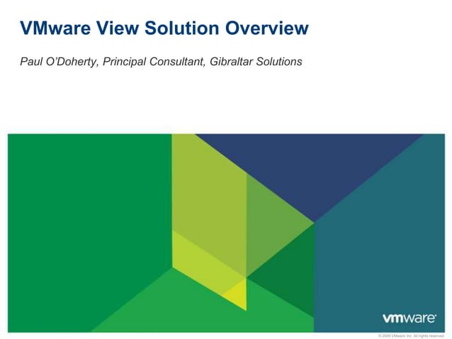 VMworld Revisited; VMware View & vSphere 4.1 | PPTX | Operating Systems | Computer Software and ...