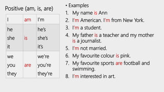 To be verb - am is are | PPTX