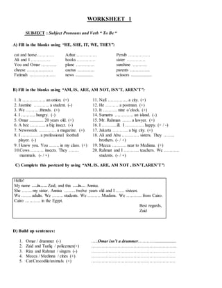Tobe worksheet print | DOCX | Islam | Religion & Spirituality