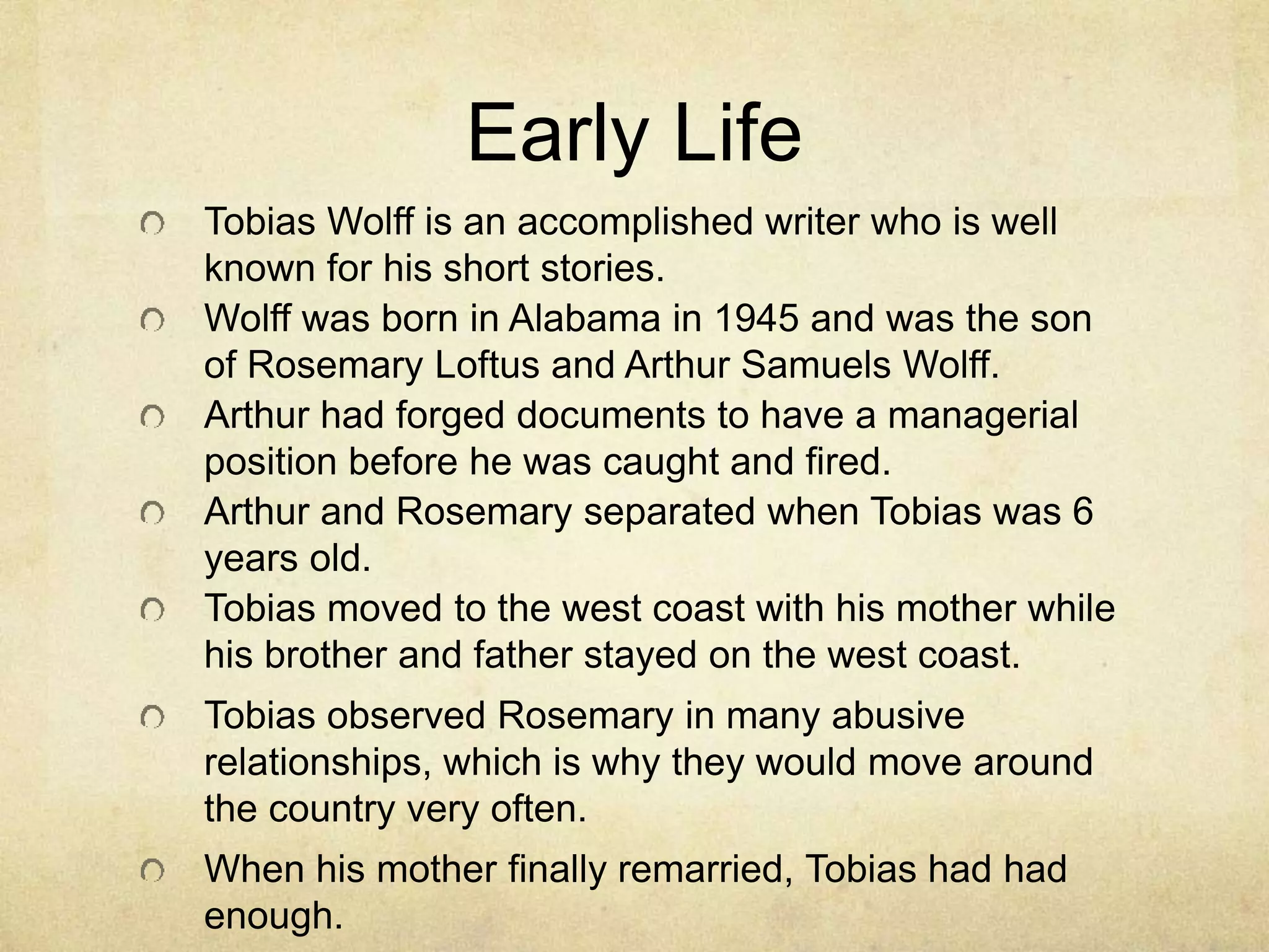 Tobias Wolff | PPTX