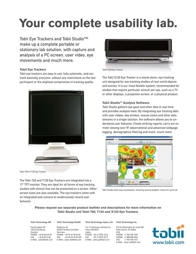 Tobii Usability Brochure | PDF | Technology & Computing