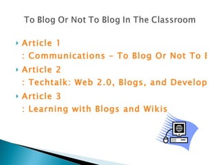 To Blog Or Not To Blog | PPT