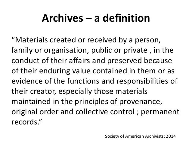 Archives Meaning