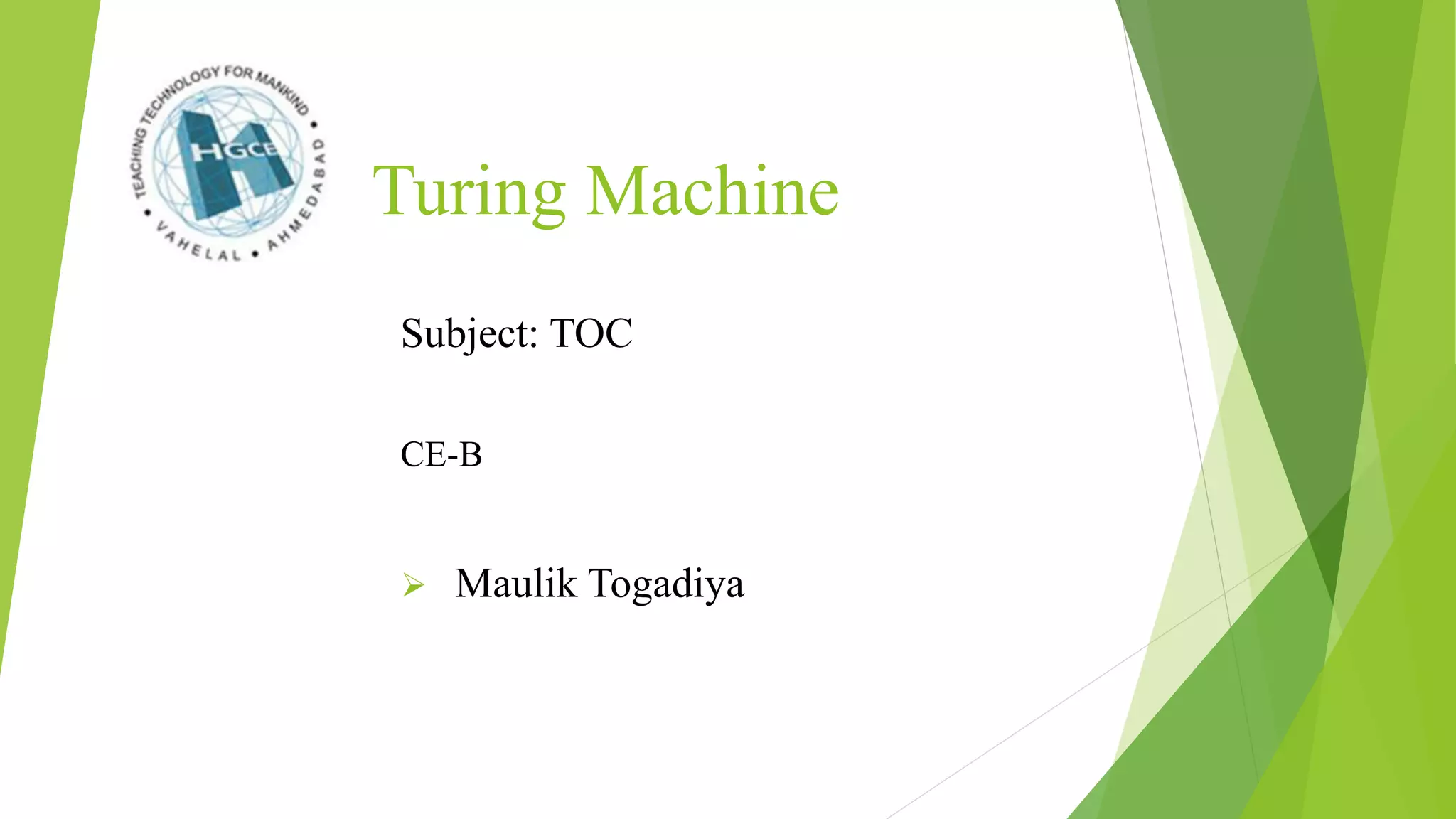 Turing machine-TOC | PPTX