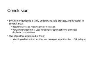 Minimization of DFA | PPT