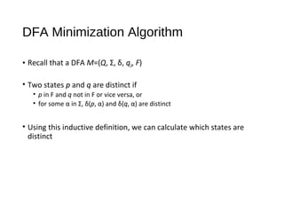 Minimization of DFA | PPT