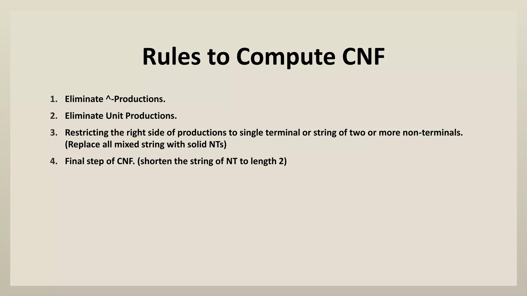 Chomsky Normal Form | PPTX