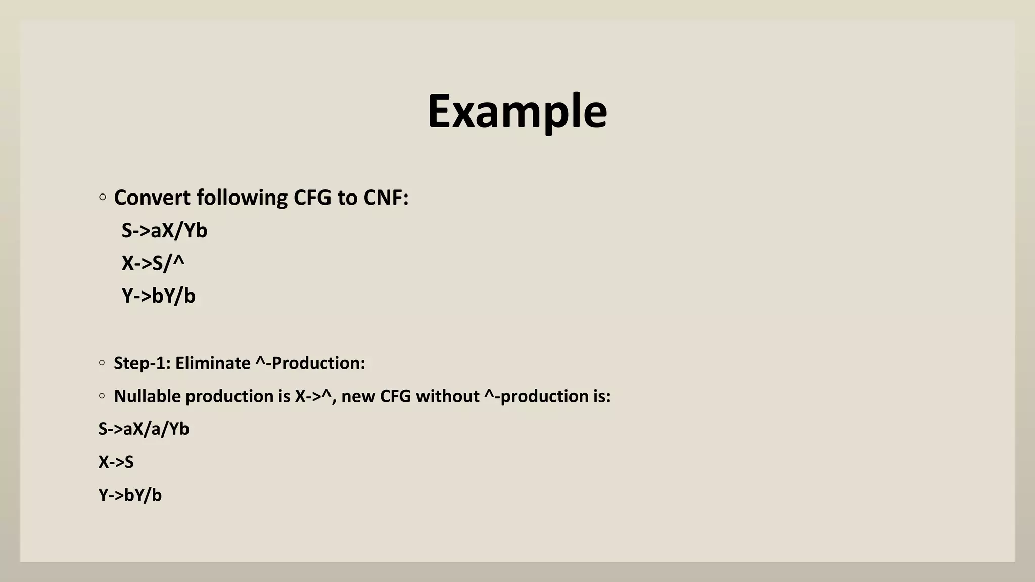 Chomsky Normal Form | PPTX