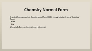 Chomsky Normal Form | PPTX