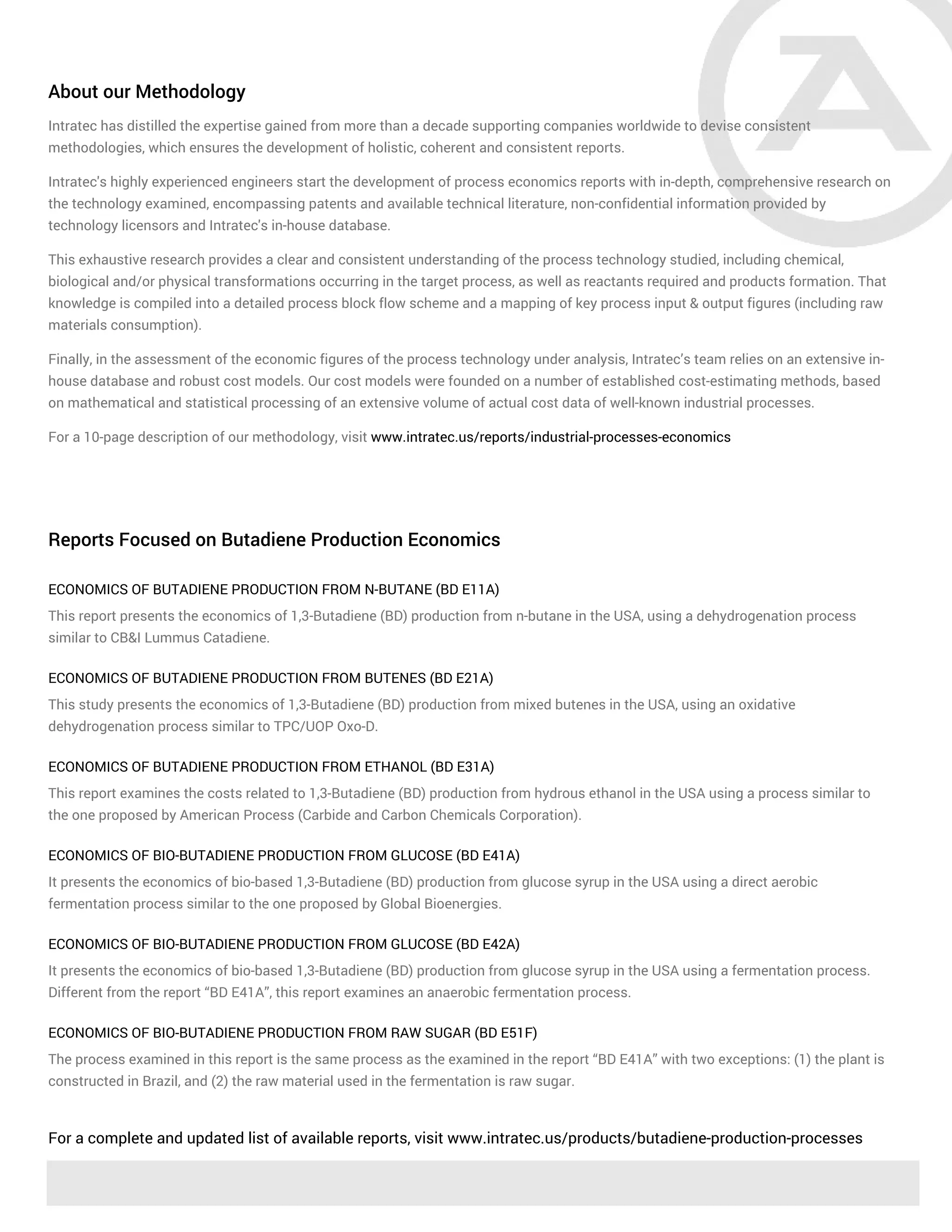 Feasibility Studies: Butadiene Manufacturing | PDF