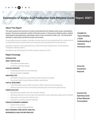 Feasibility Studies: Acrylic Acid Manufacturing | PDF
