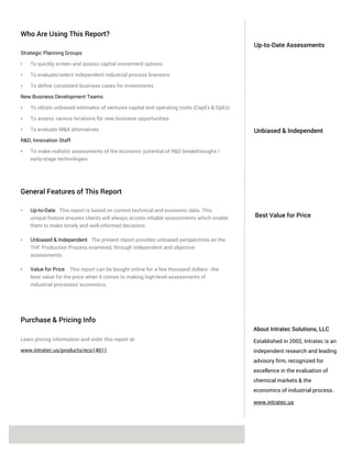 Feasibility Studies: THF Manufacturing | PDF