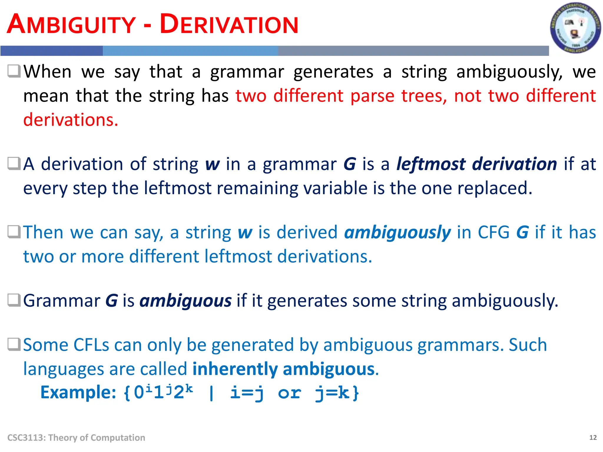 Theory Of Computation Lecture Slidechomsky Normal Formpptx 