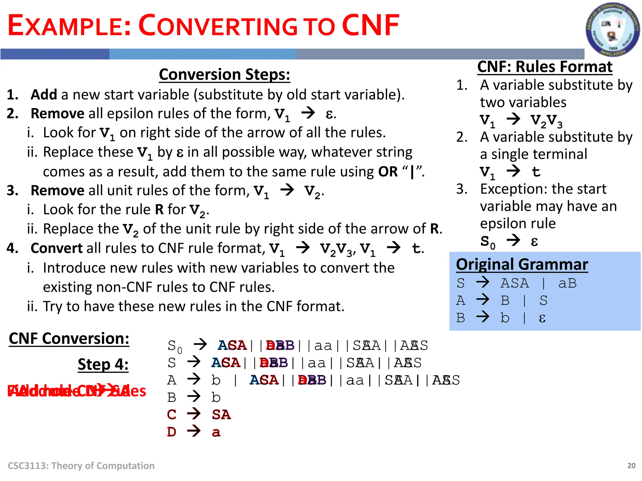 Theory of computation Lecture Slide(Chomsky Normal Form).pptx