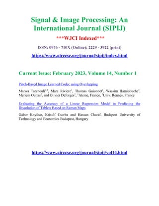 Table of Contents - February 2023, Volume 14, Number 1 | PDF | Technology & Computing