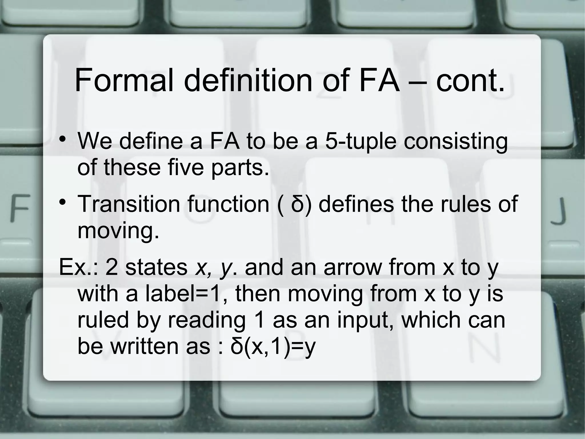 Theory of Computation - Lecture 3 | PPT
