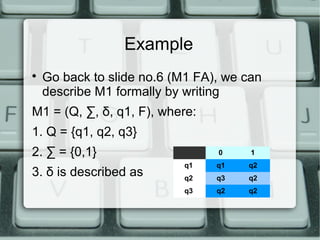 Theory of Computation - Lecture 3 | PPT