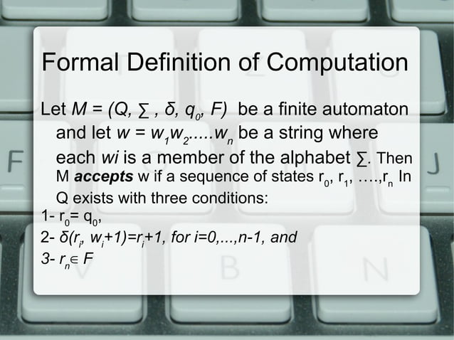 Theory of Computation - Lectures 4 and 5 | PPT | Programming Languages ...