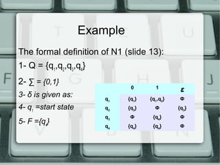 Theory of Computation - Lectures 4 and 5 | PPT