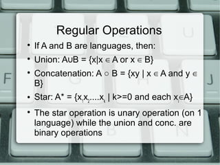 Theory of Computation - Lectures 4 and 5 | PPT