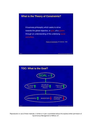Theory of Constraints and Lean | PDF