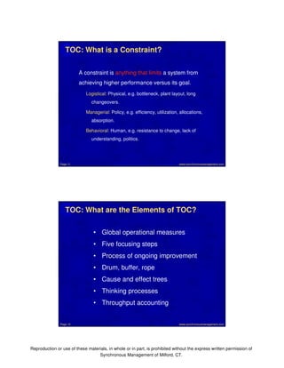Theory of Constraints and Lean | PDF