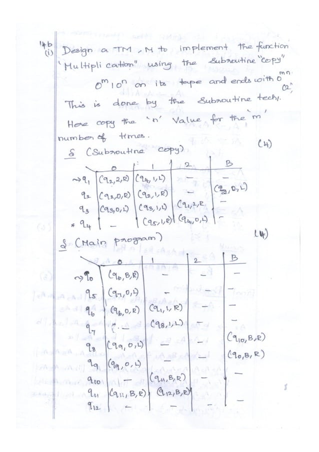 CS2303 theory of computation Toc answer key november december 2014 | PDF