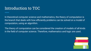 Theory of Computation Introduction Session | PDF