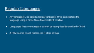 Theory of Computation Basics of Finite Acceptors | PPT