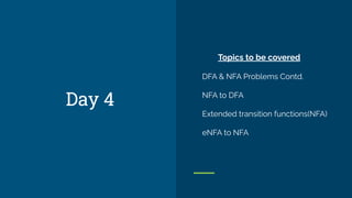 Theory of Computation FSM Conversions and Problems | PPT