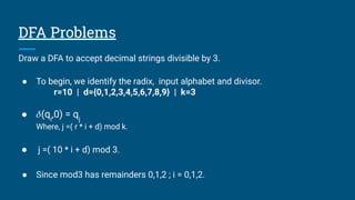 Theory of Computation FSM Conversions and Problems | PPT
