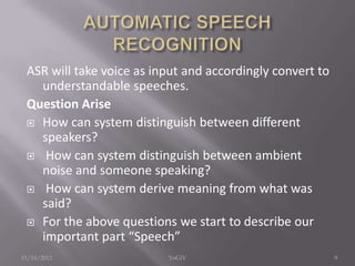 Automatic Speech Recognition | PPT