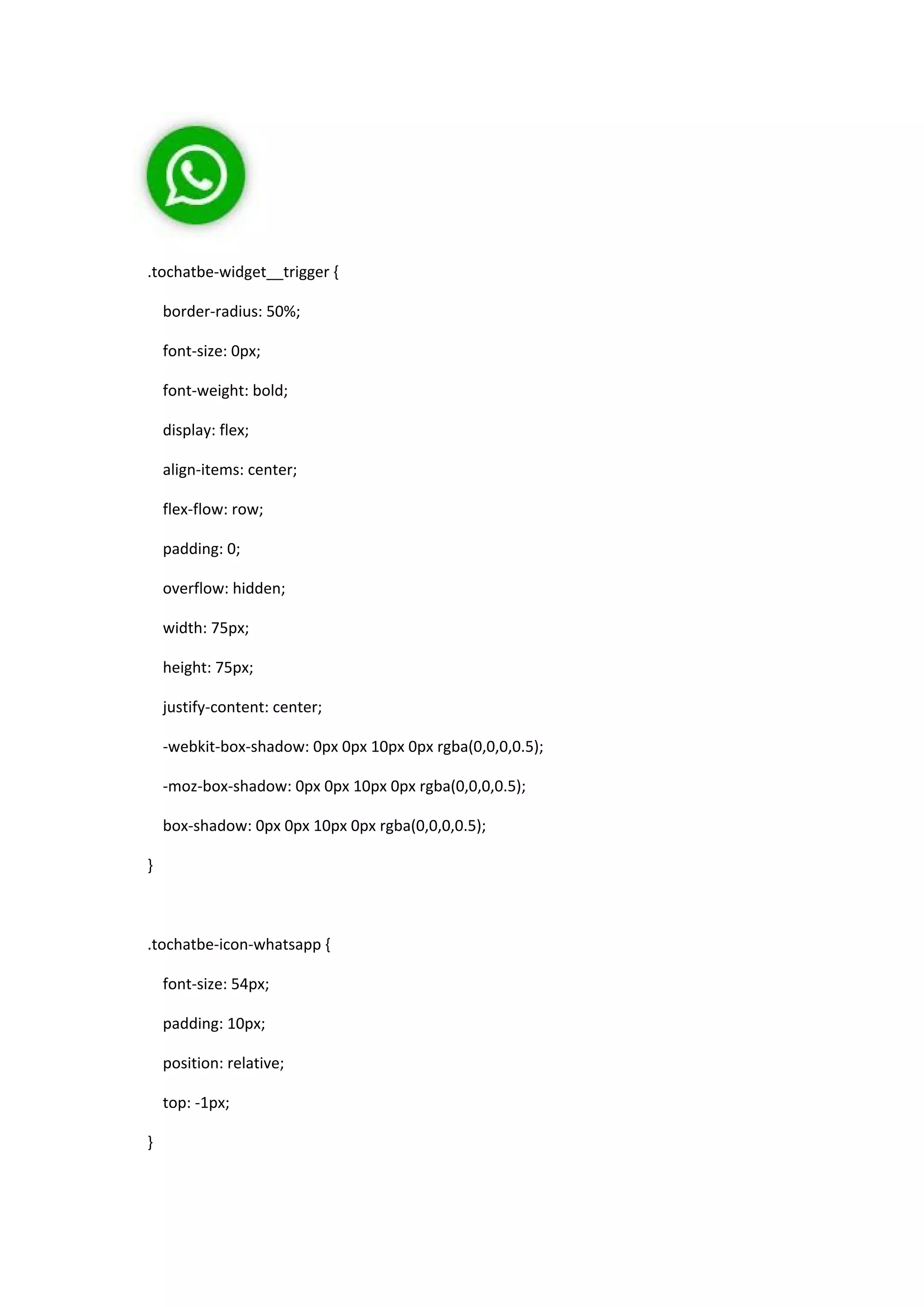 Custom CSS for WhatsApp Widget | PDF