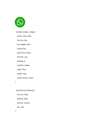 Custom CSS for WhatsApp Widget | PDF