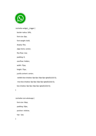 Custom CSS for WhatsApp Widget | PDF