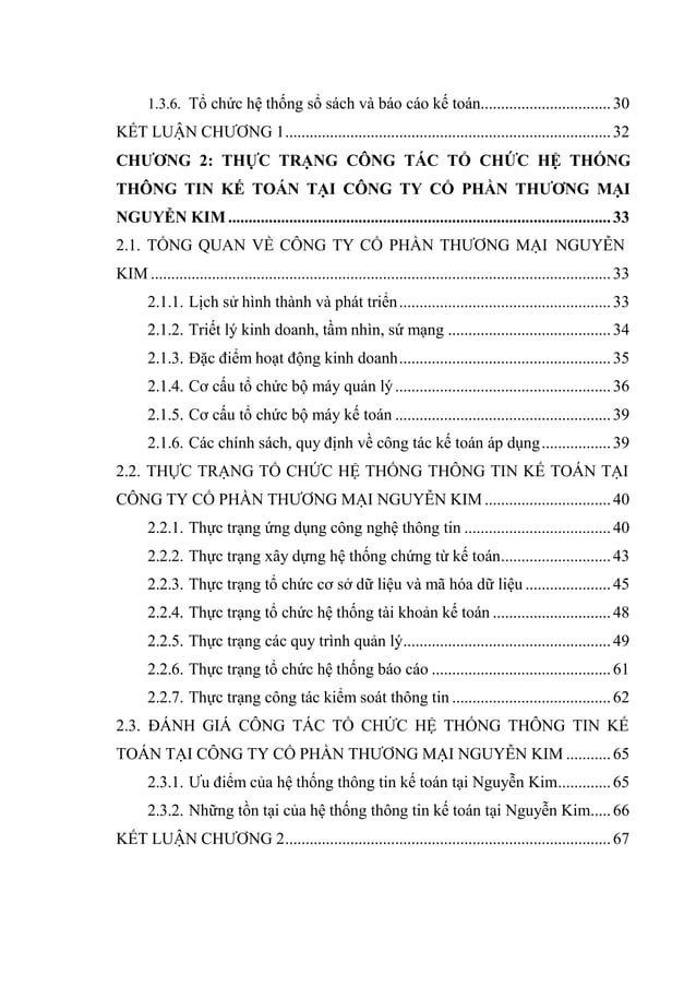 Tổ chức hệ thống thông tin kế toán theo định hướng ERP tại Công ty cổ phần Thương mại Nguyễn Kim ...