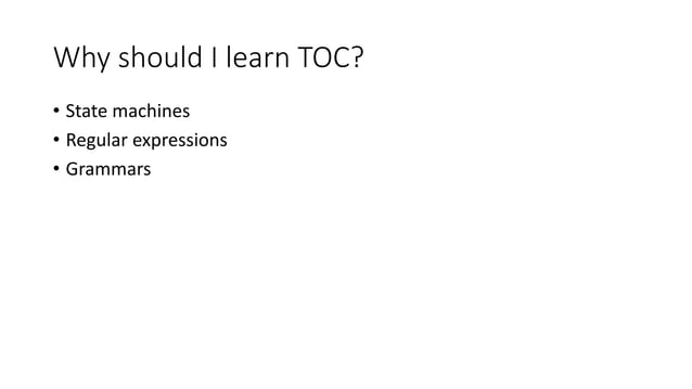 TOC Introduction.pptx | Programming Languages | Computing