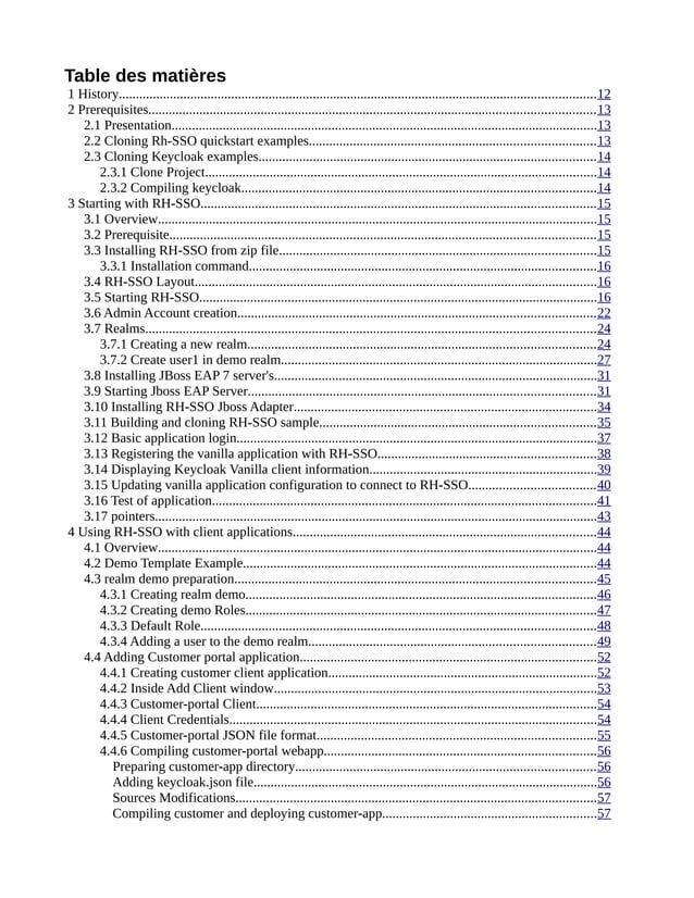 TOC training KeyCloak Redhat SSO core | PDF