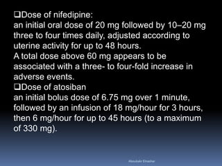 Tocolysis for preterm labour: RCOG Guidelines | PDF