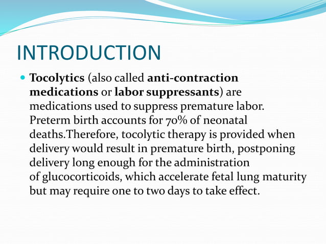 TOCOLYTIC AGENT.pptx | Pregnancy | Reproductive Health
