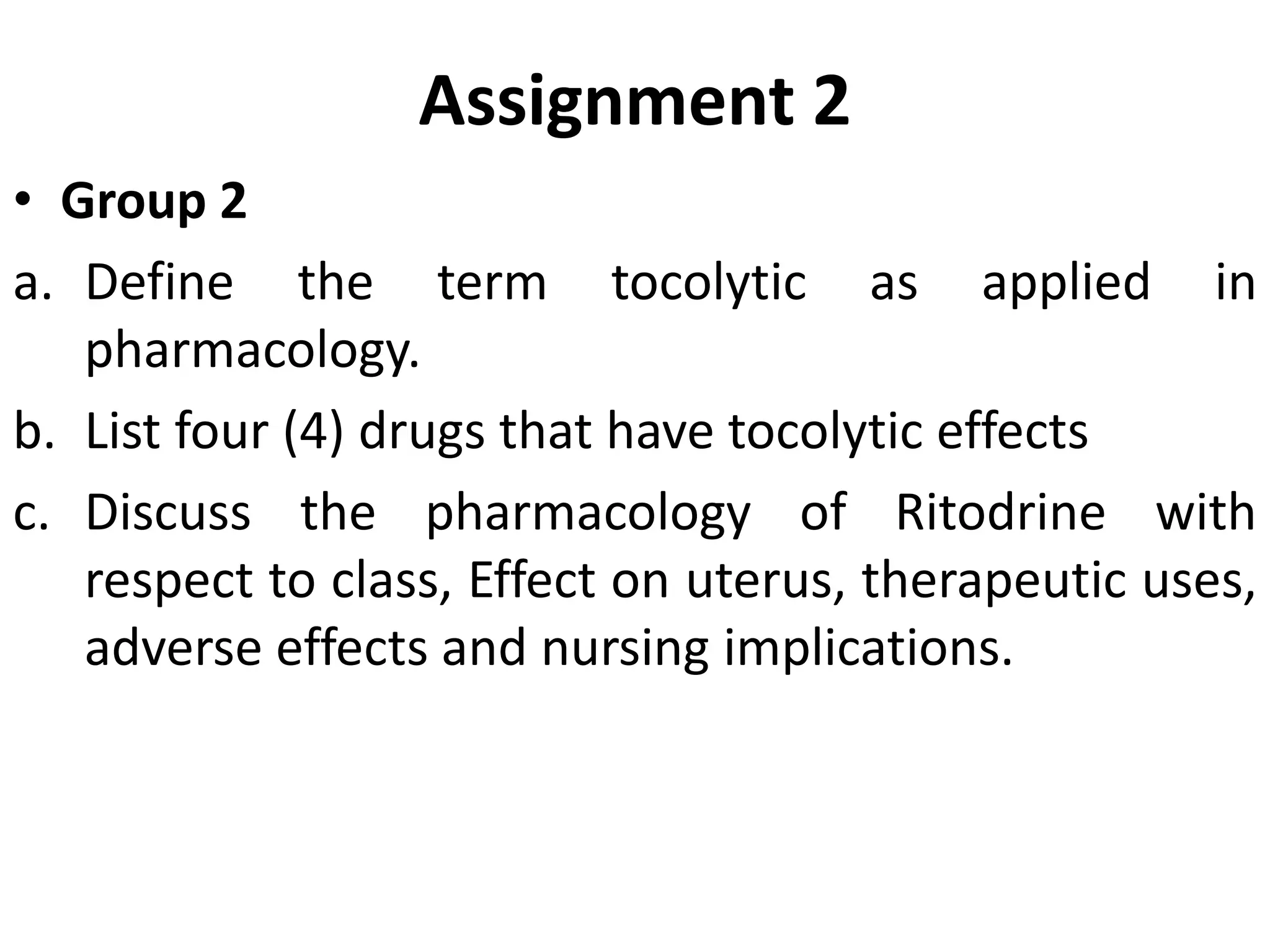 Tocolytics medicines in Obstetrics and gynpptx | PPTX