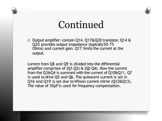 To construct the operational amplifier by using discrete components and ...