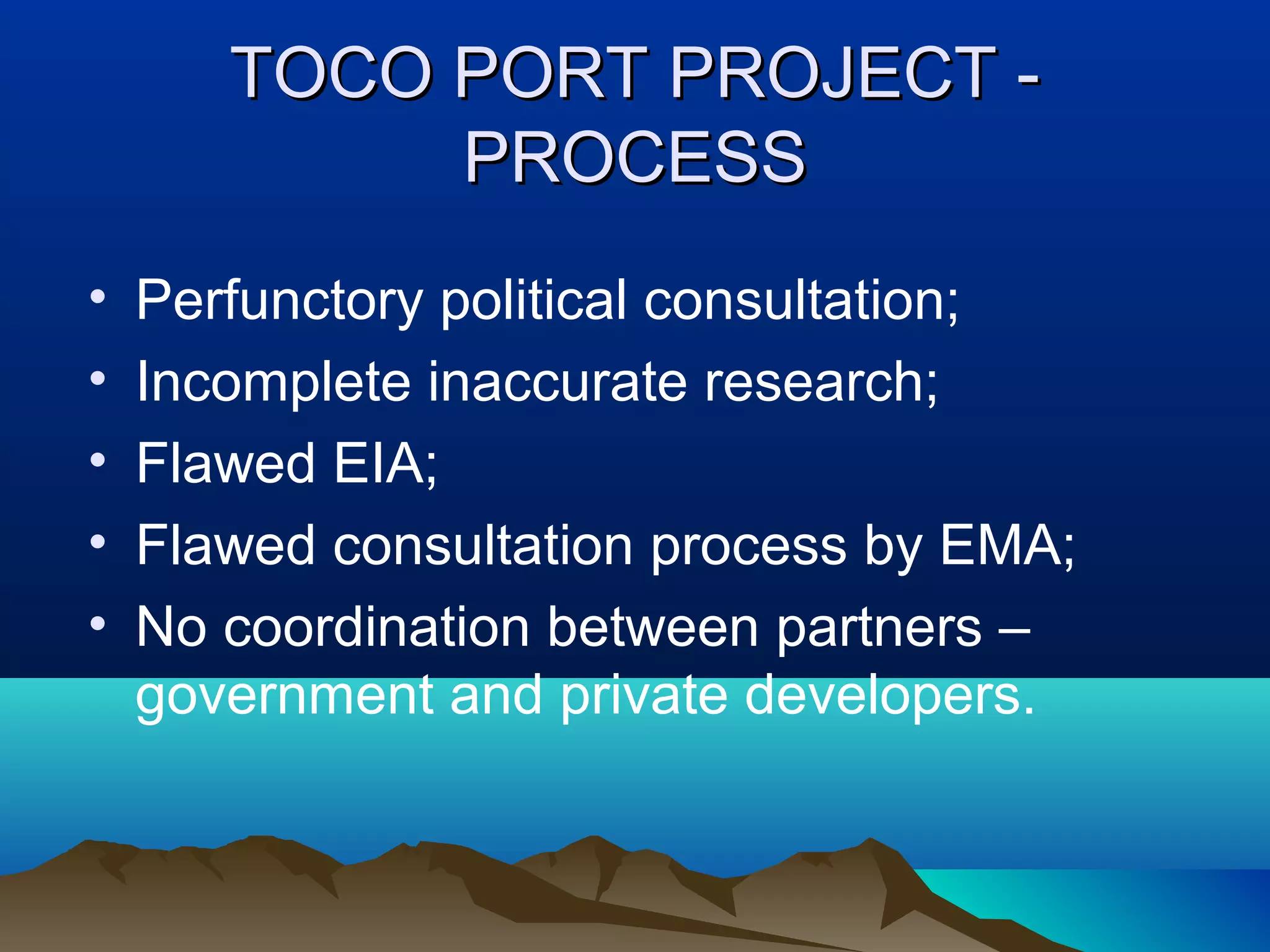 The Toco Port Project | PPT