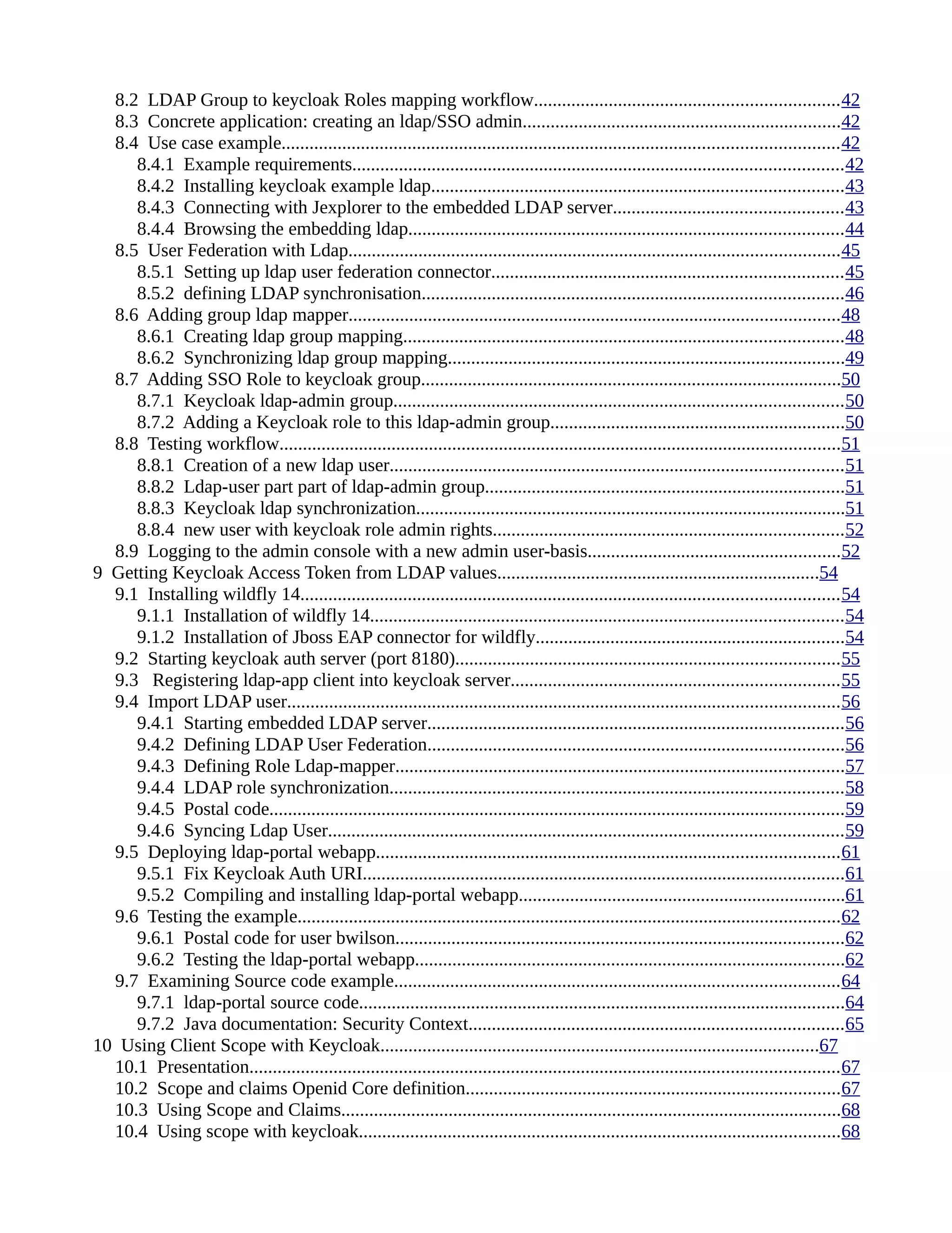 TOC training Keycloak RedhatSSO advanced | PDF