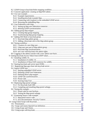 TOC training Keycloak RedhatSSO advanced | PDF