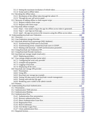 TOC training Keycloak RedhatSSO advanced | PDF