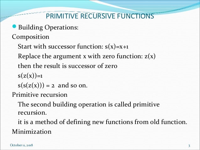 Primitive Recursive Functions