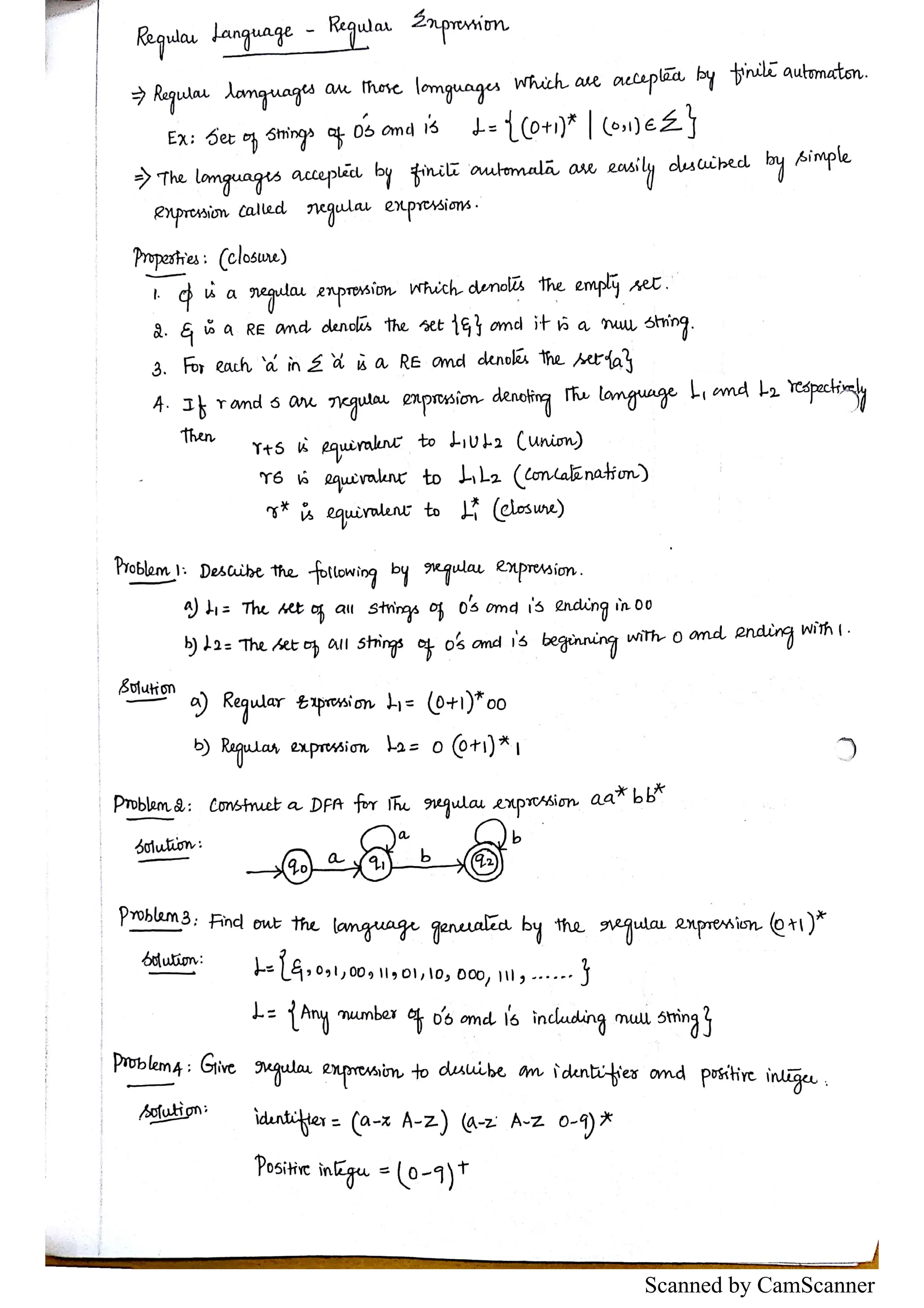 TOC UNIT II Notes and Materials with examples | PDF