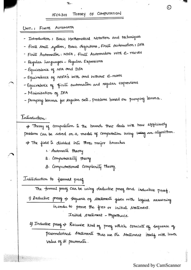 TOC UNIT II Notes and Materials with examples | PDF