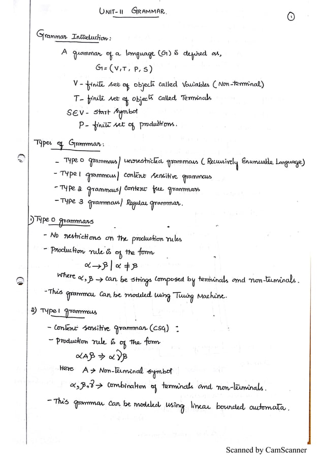 TOC UNIT II Notes and Materials with examples | PDF
